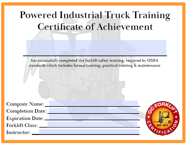 Forklift Training in English and Spanish — OC Forklift Certification