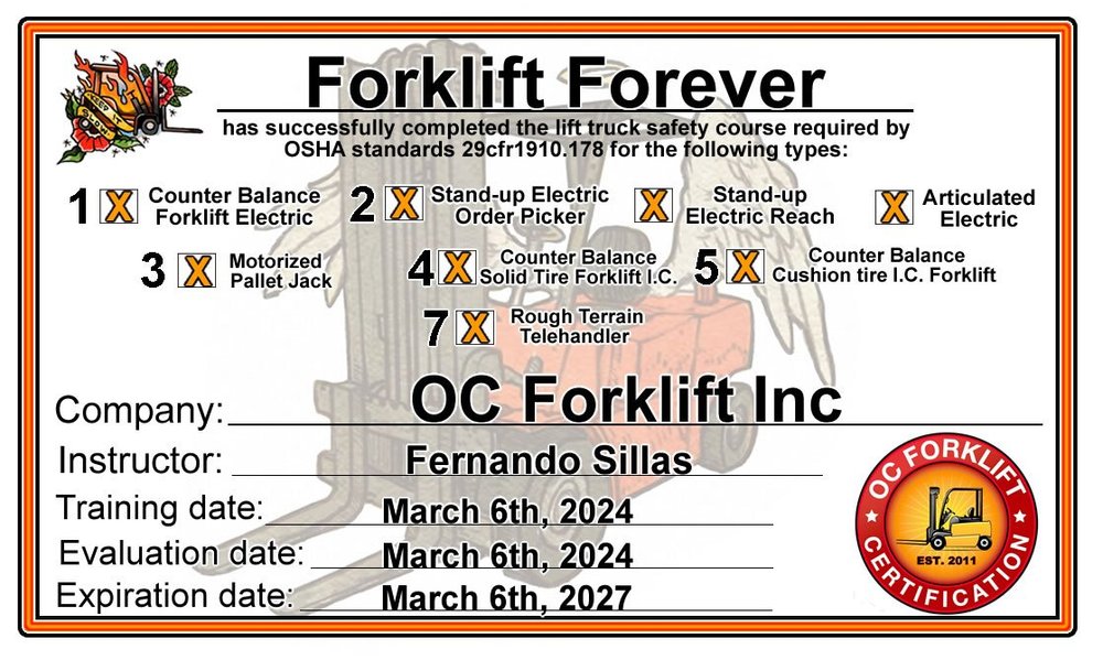 OC Forklift Certification Training and Videos