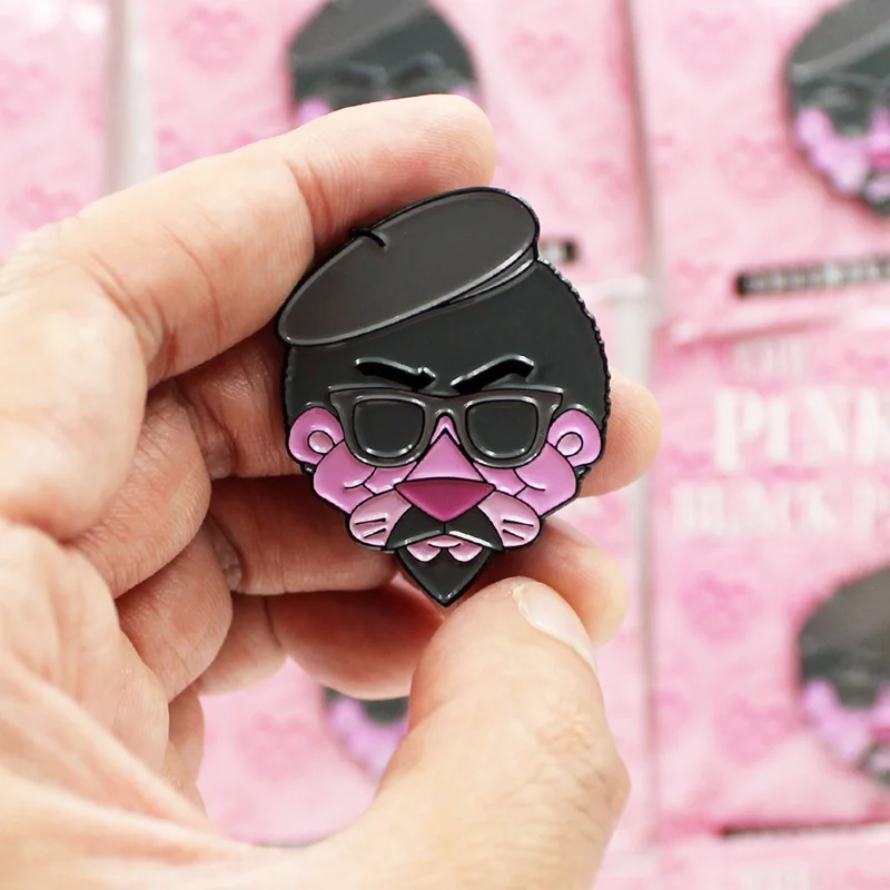 PINK BLACK PANTHER ENAMEL PIN — CRUX
