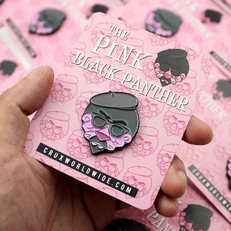 PINK BLACK PANTHER ENAMEL PIN — CRUX