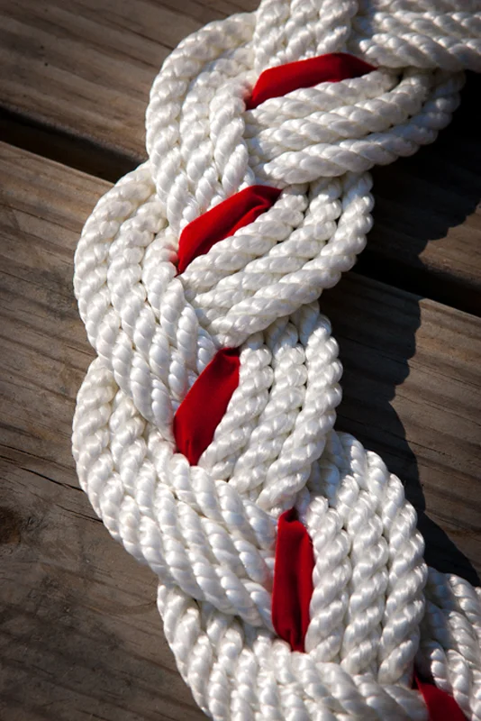 The Classic Red And White Rope Wreath — First Harbor Company