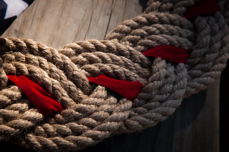 Antique Red And Tan Rope Wreath — First Harbor Company