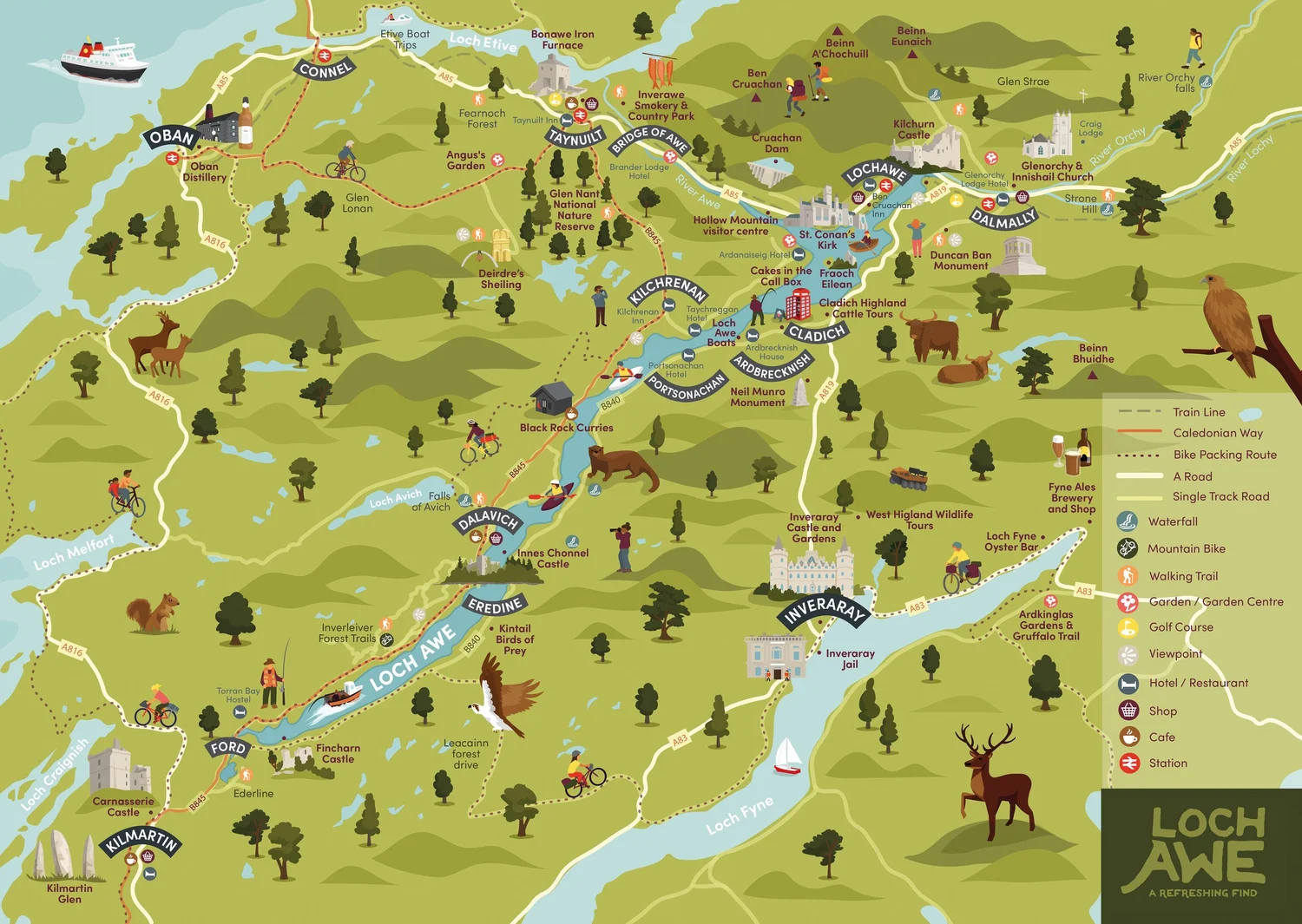 illustrated loch awe map — Kerry Hyndman