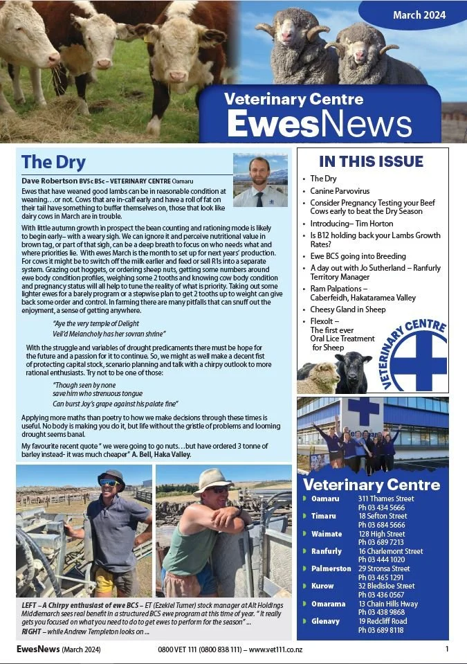 Sheep, Beef & Deer Calendar — The Veterinary Centre