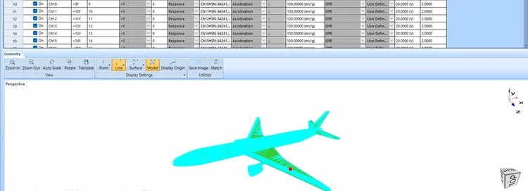 Ground Vibration Test GVT of Aircraft Assembly