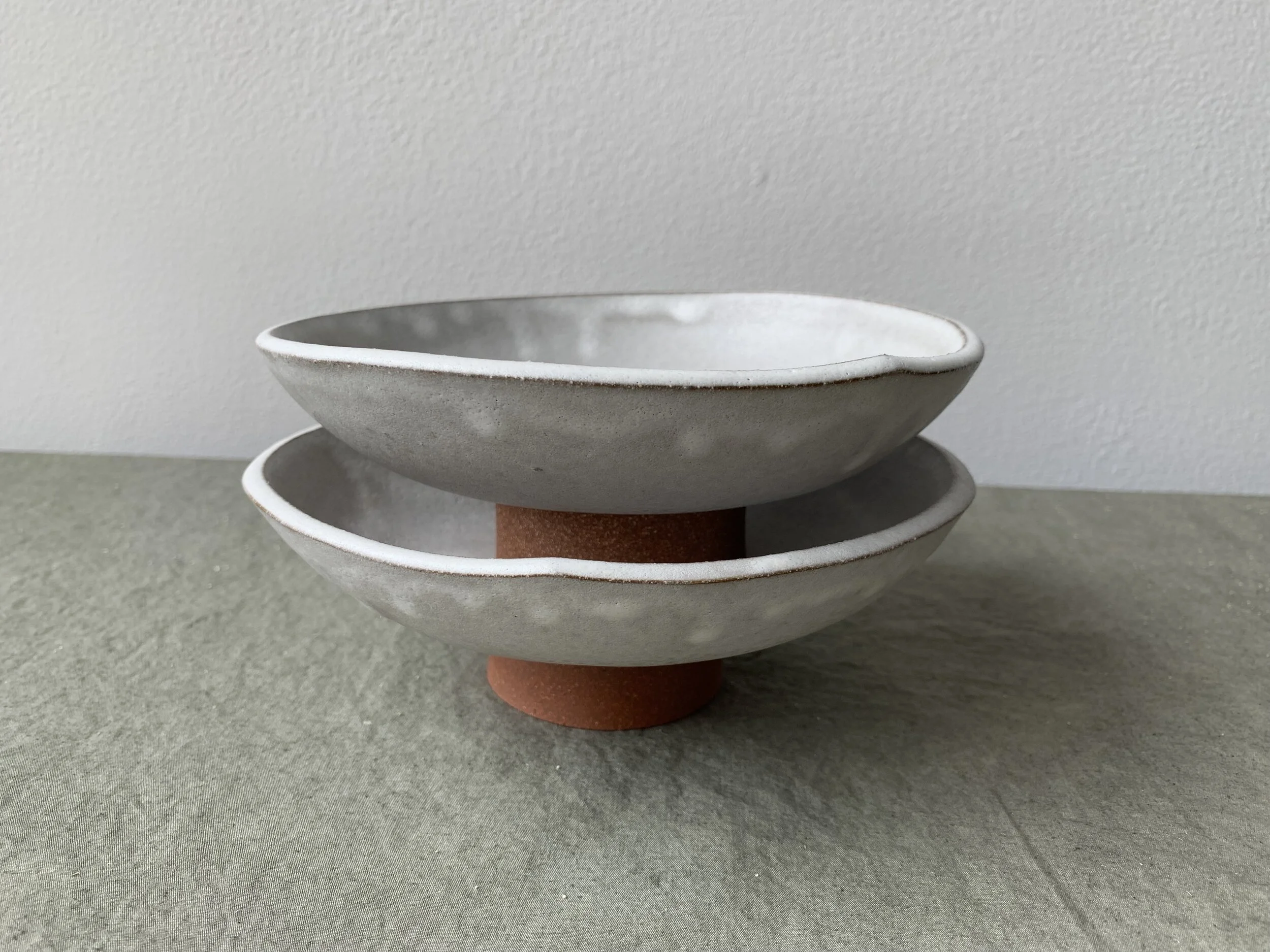 Footed Bowl/ White — MONDAYS