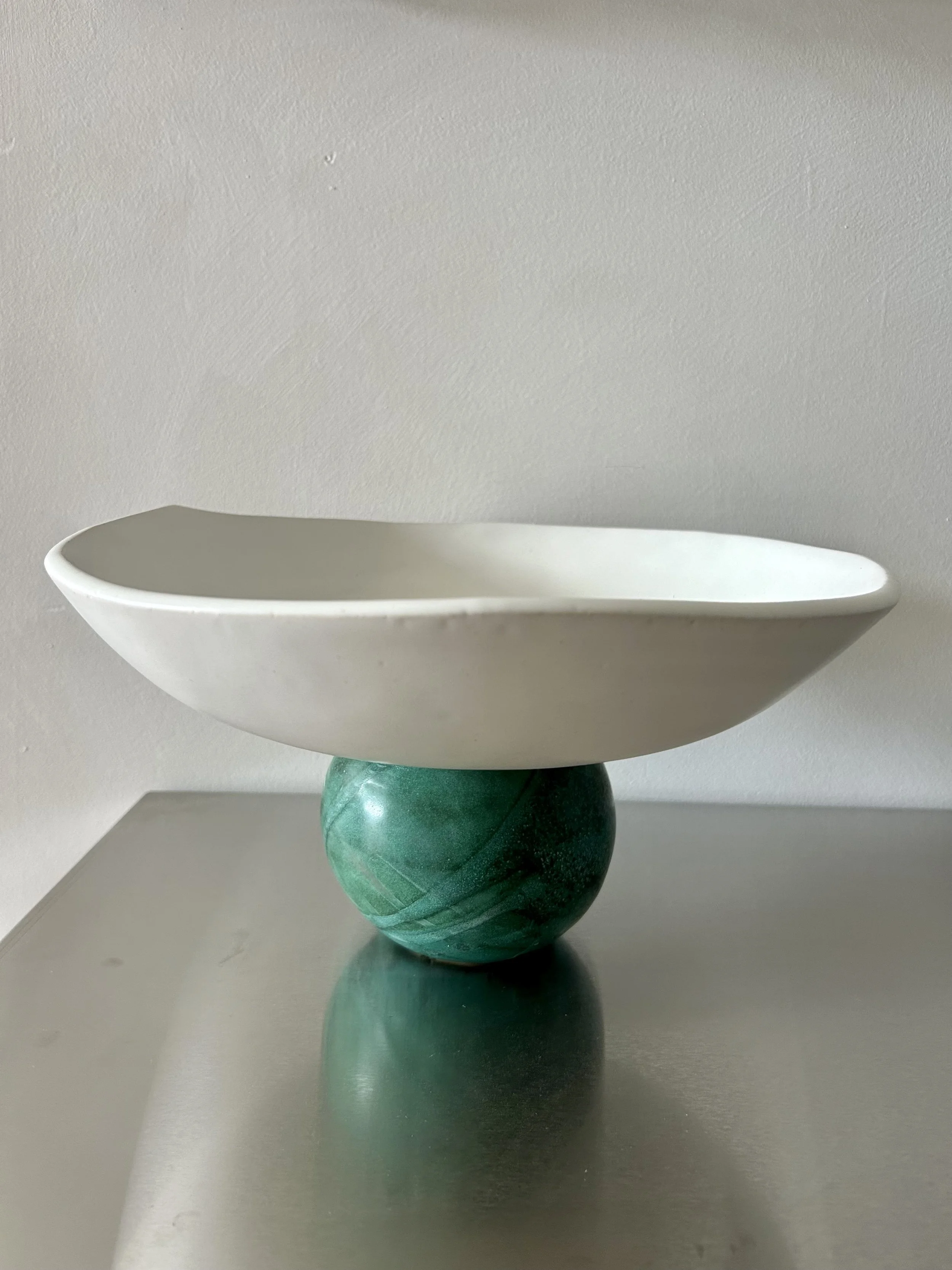 Footed Bowl/ White — MONDAYS