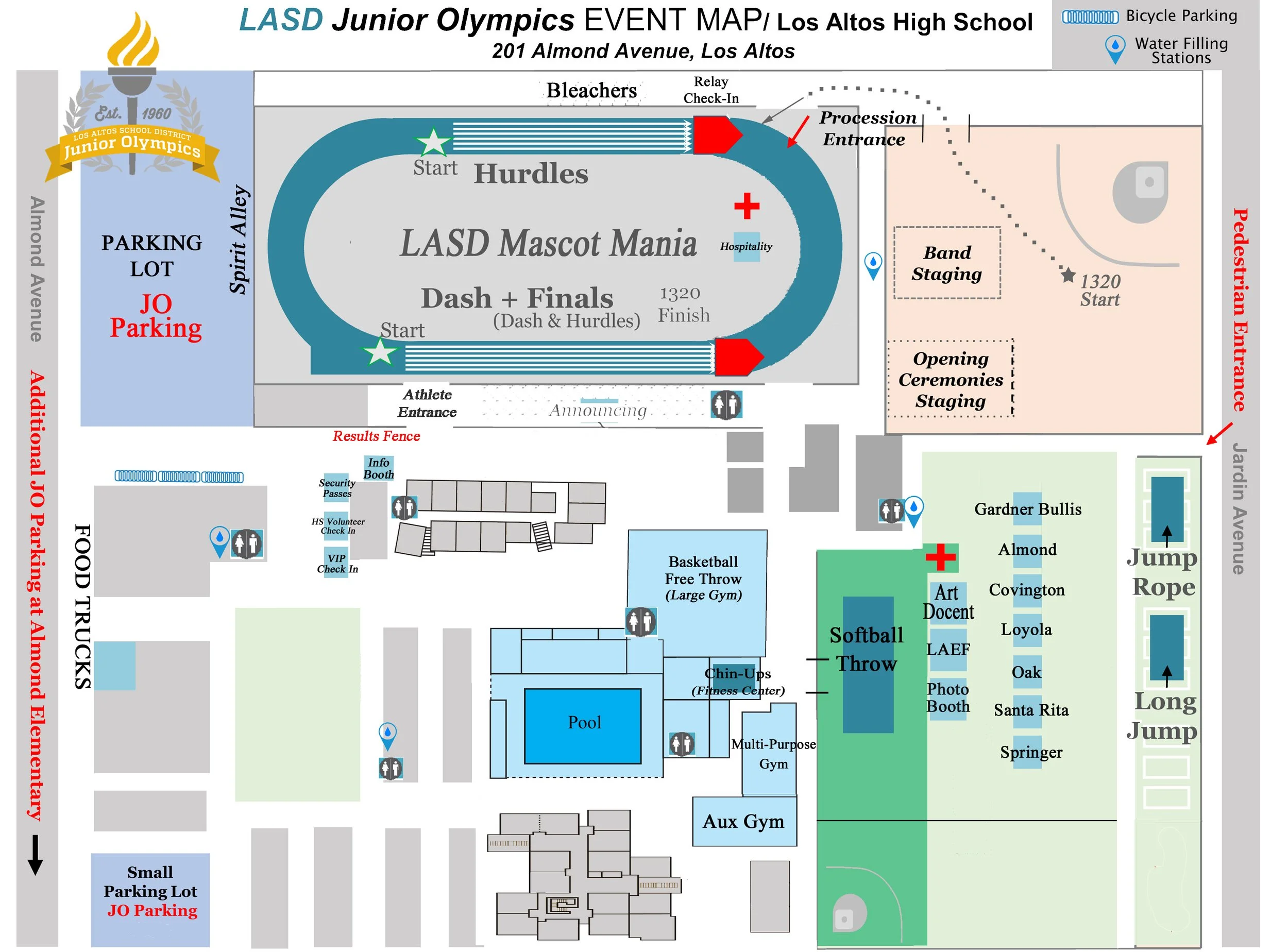 Event Map & Schedule — LASD Junior Olympics