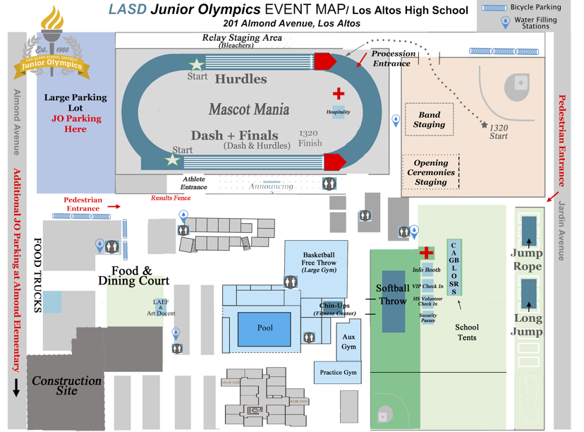Event Map & Schedule — LASD Junior Olympics