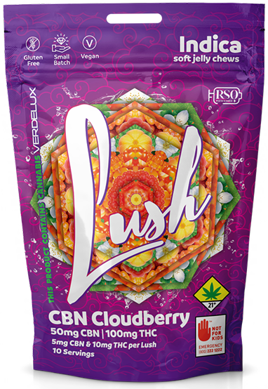 Lush Cloudberry Vegan Gummy CBN THC Edibles