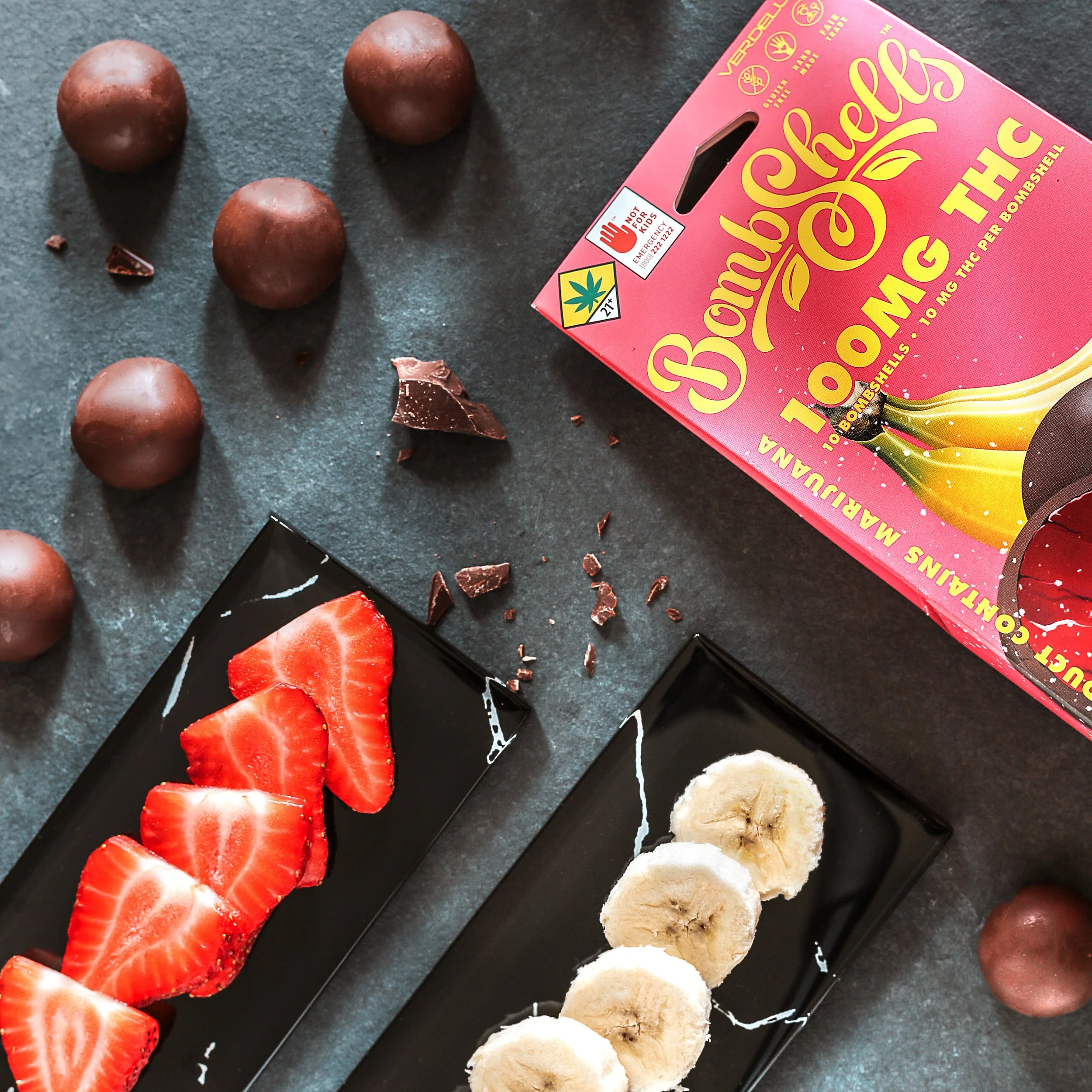 Bombshells Chocolate Covered Strawberry Banana Gummy Edibles