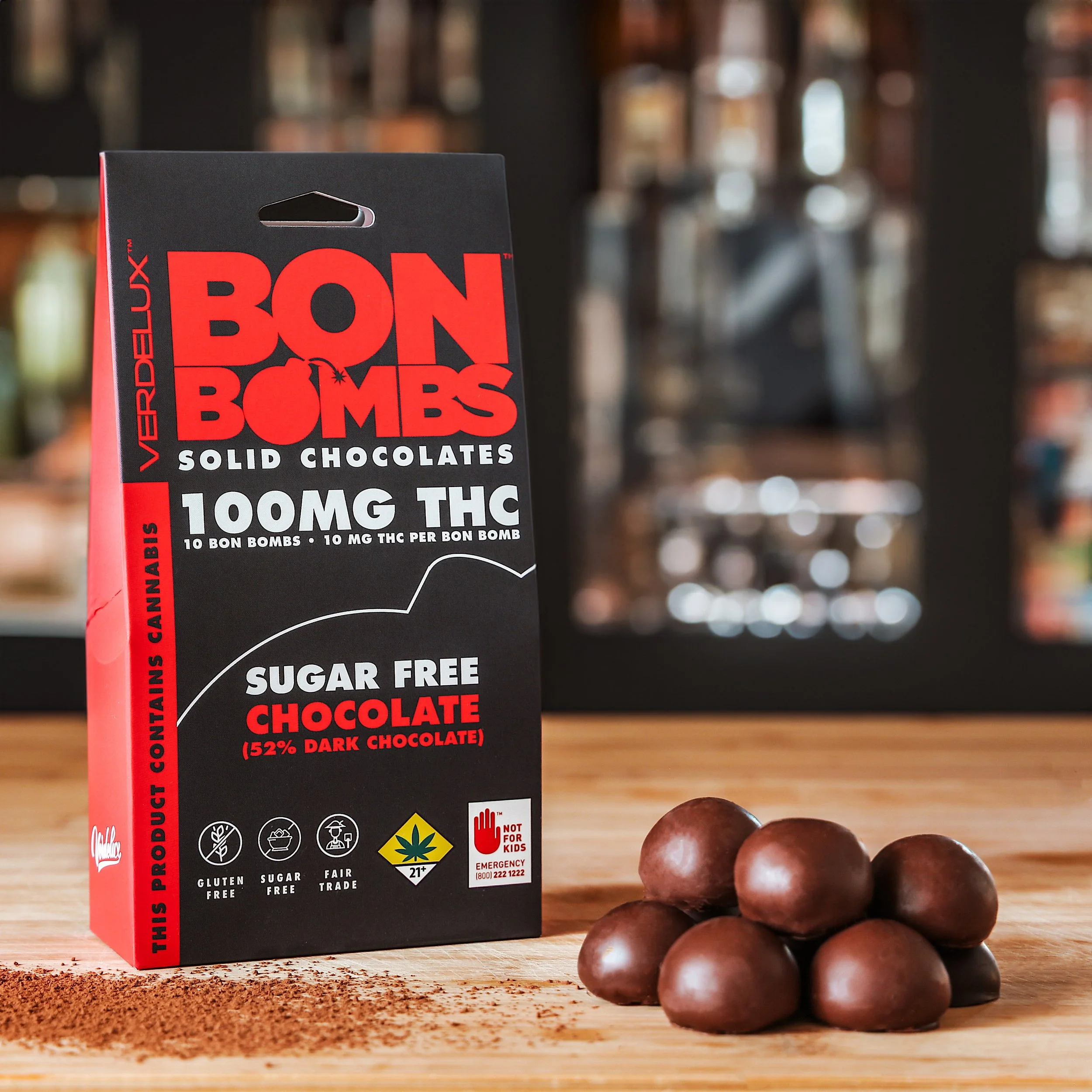 BON BOMBS Sugar Free Solid Chocolate Edibles
