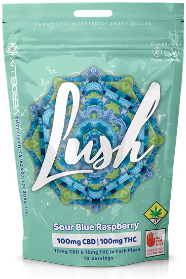 Lush Sour Blue Raspberry Vegan Gummies Edible Made In Washington State