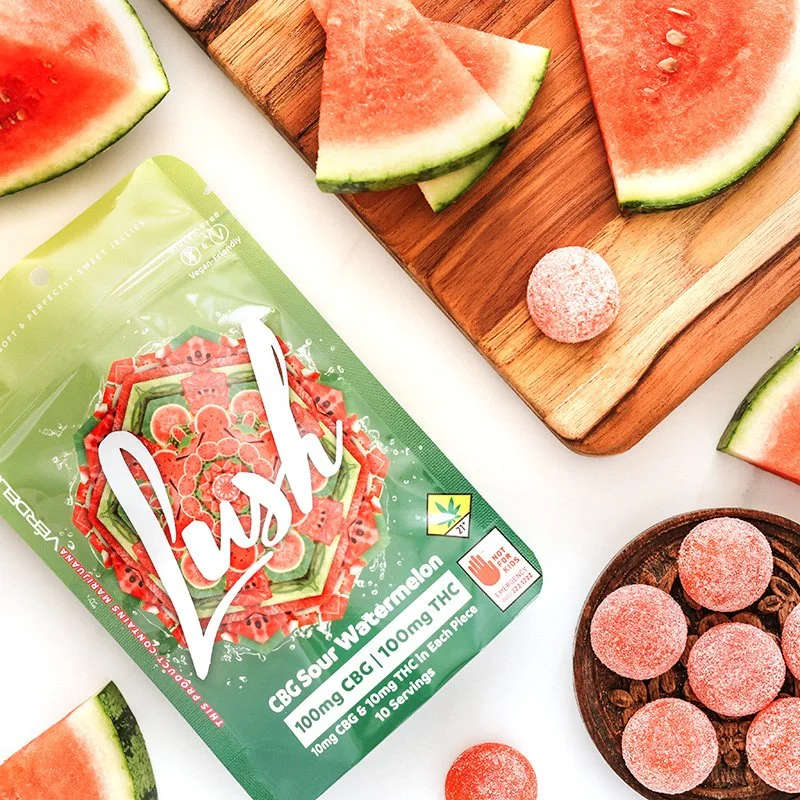 Lush Sour Watermelon Vegan CBG | THC Gummies Edible Made In Washington ...