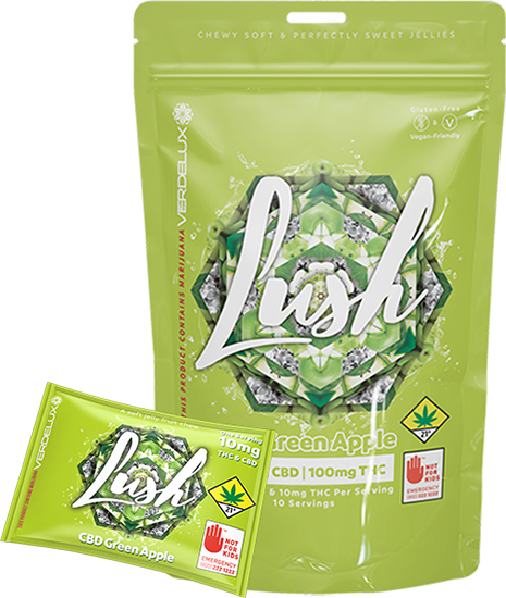 Lush Green Apple Cannabis Infused Vegan Gummies Edible