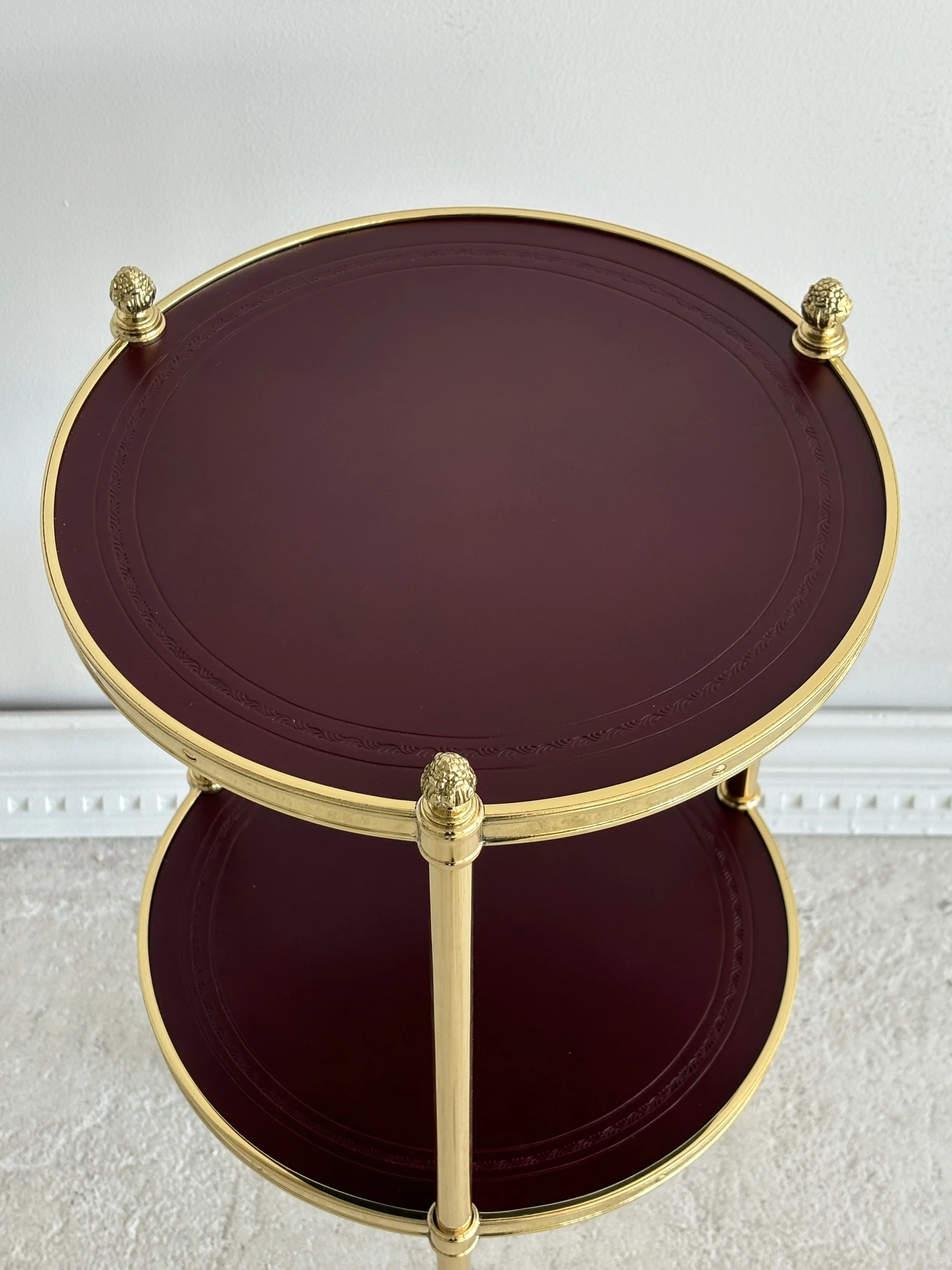 De Wolfe Muffin Table - Brass — FREDERICK P. VICTORIA & SON, Inc.
