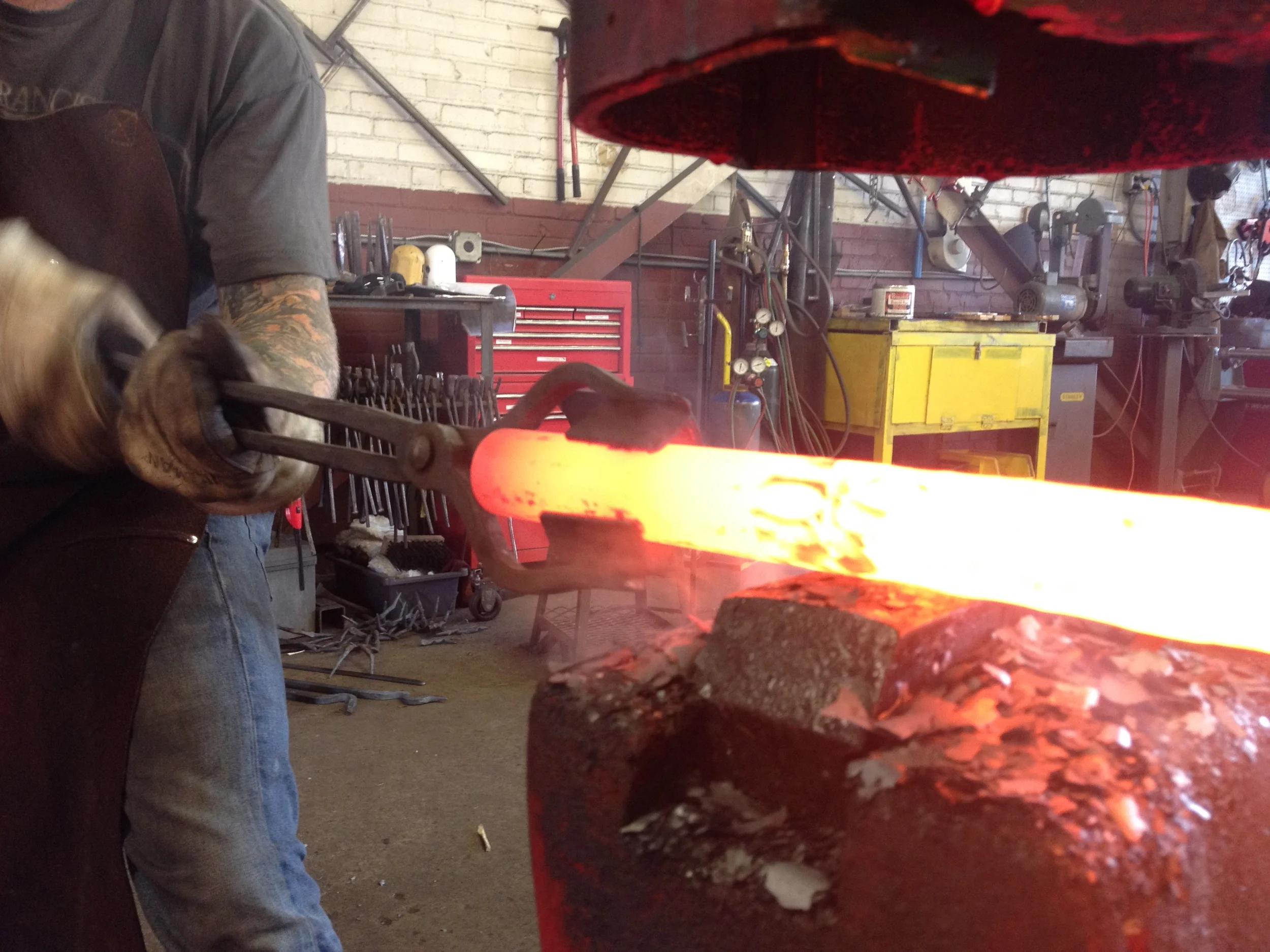 Shagbark Restaurant Custom Bar Foot Rail — Phoenix Handcraft