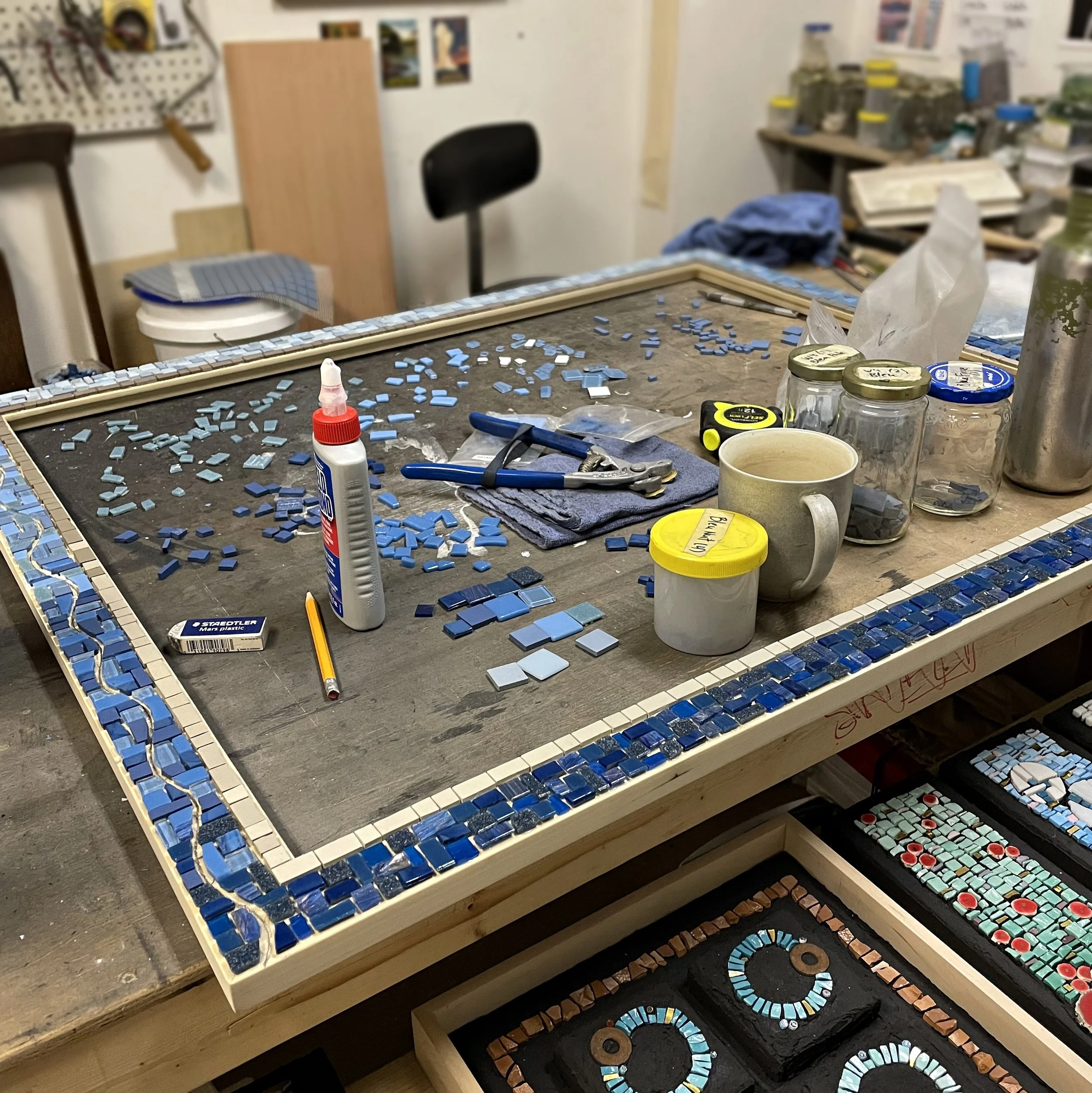 Custom Mirrors in Blue — Phoenix Handcraft