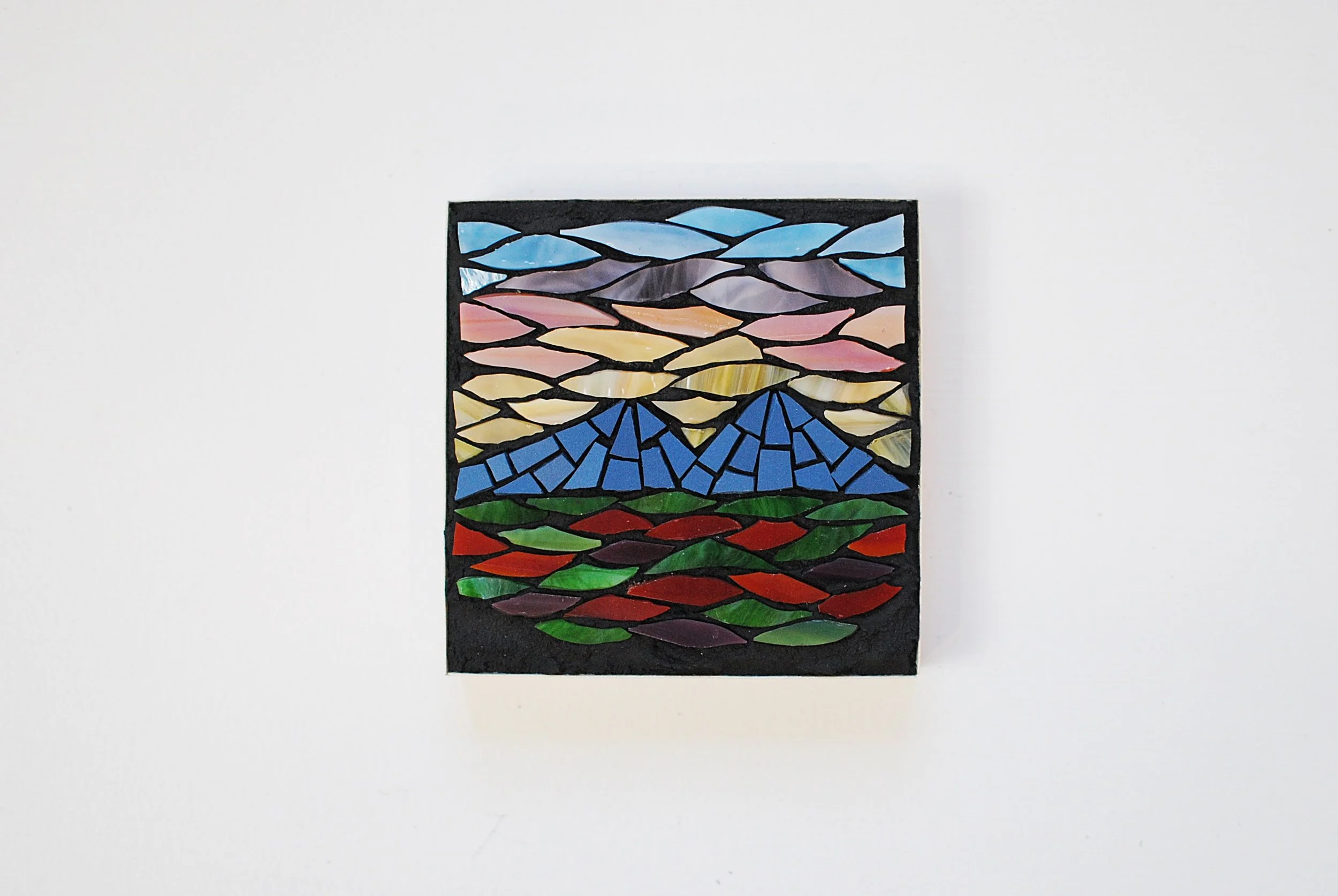 Mountain Landscape mosaic wall or shelf art — Phoenix Handcraft