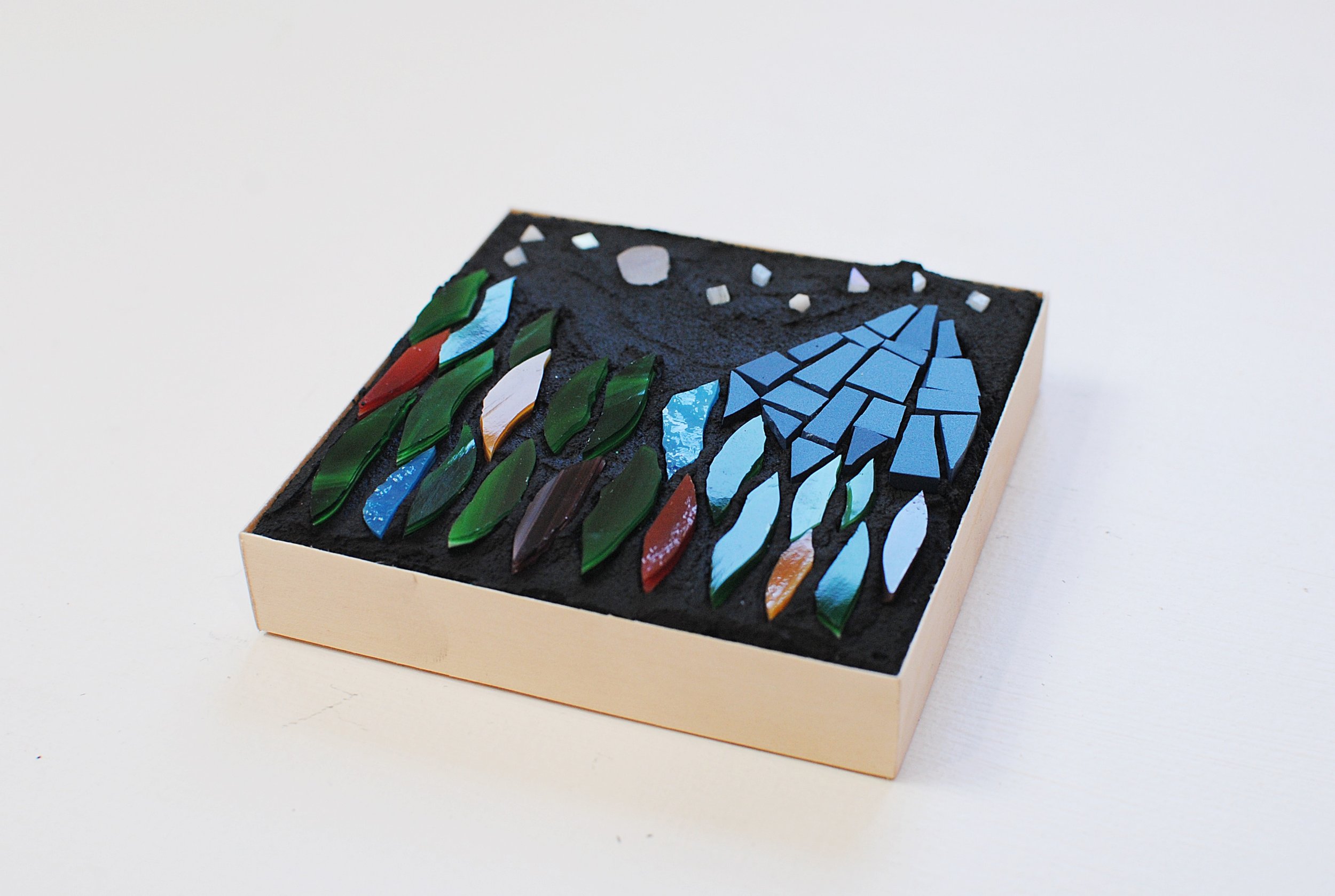 Mountain Landscape mosaic wall or shelf art — Phoenix Handcraft
