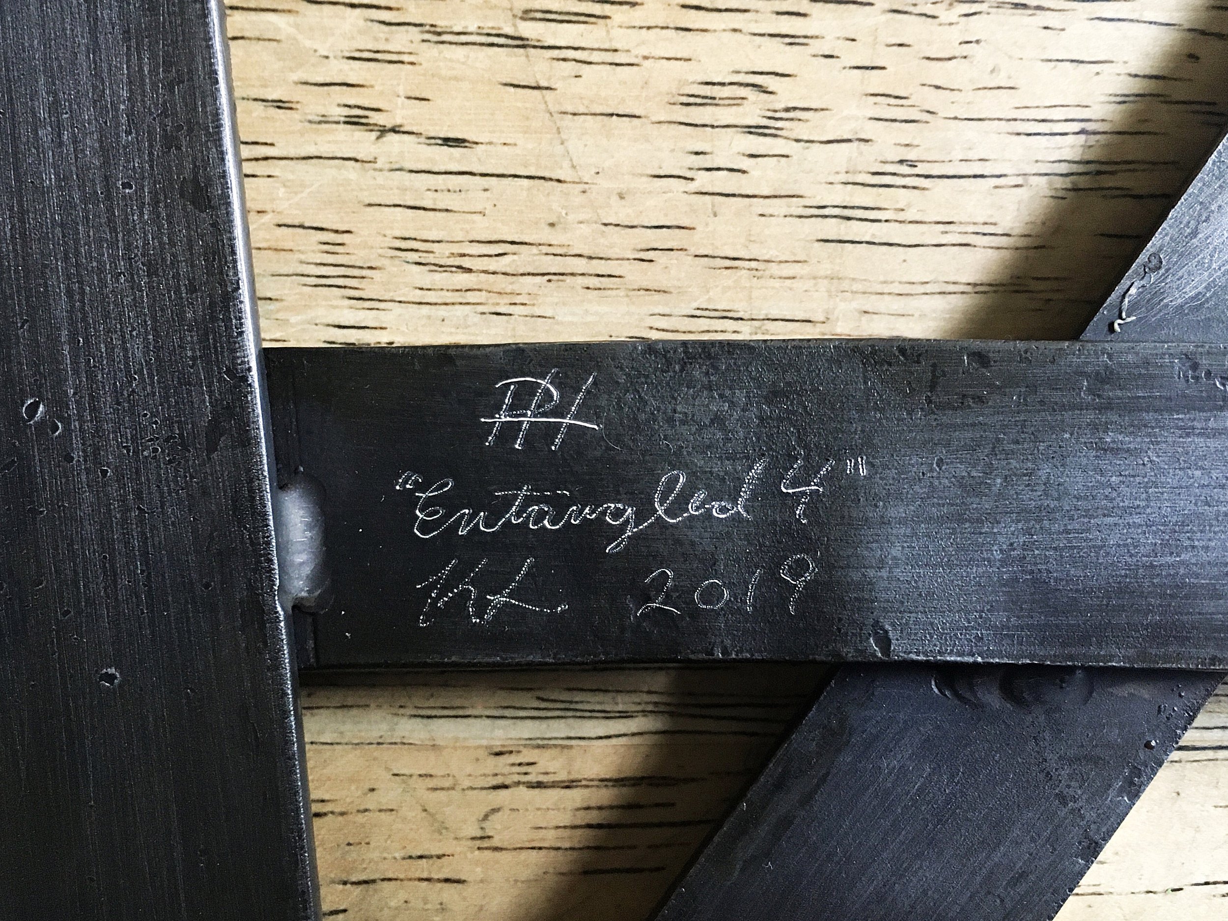 "Entangled #4" hand-forged steel wall sculpture — Phoenix Handcraft