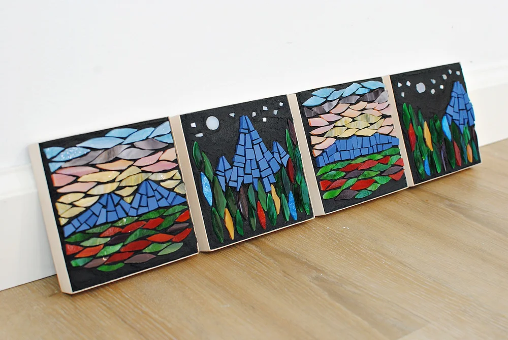 Stained Glass Mosaic Mountains