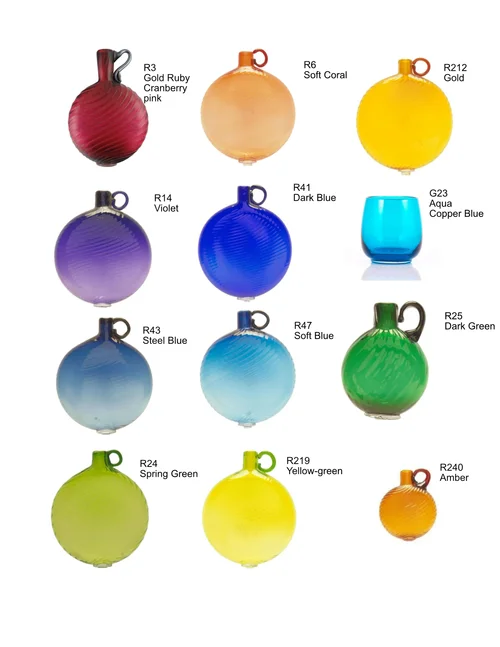 Colour Chart for Blown and Sculpture — Fireweed Glass Studio