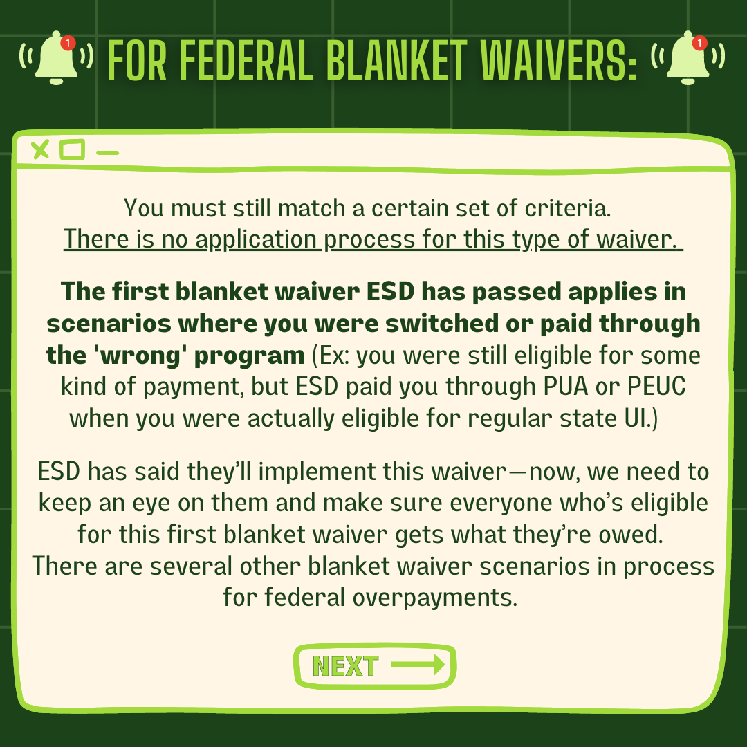 The latest on overpayment waivers — Working Washington