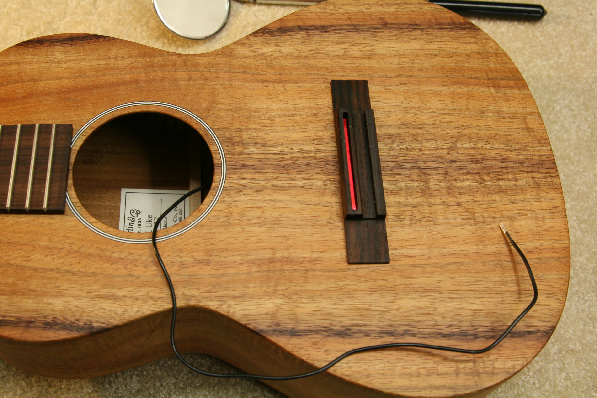 Pick up installation on a Martin ukulele — Silesia Guitars - Guitar ...