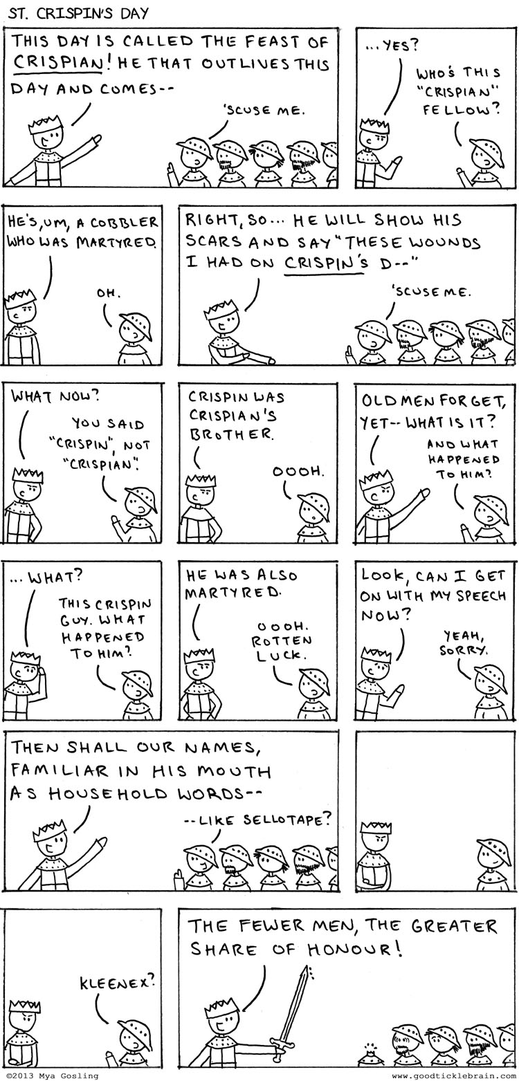 Happy St. Crispin's Day! — Good Tickle Brain