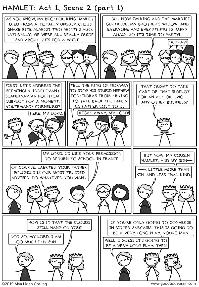 A Stick-Figure Hamlet: Act 1, Scene 2 (part 1) — Good Tickle Brain
