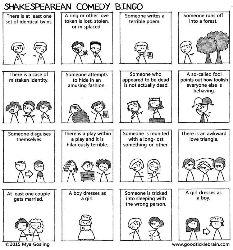 Shakespearean Comedy Bingo (Remastered) — Good Tickle Brain