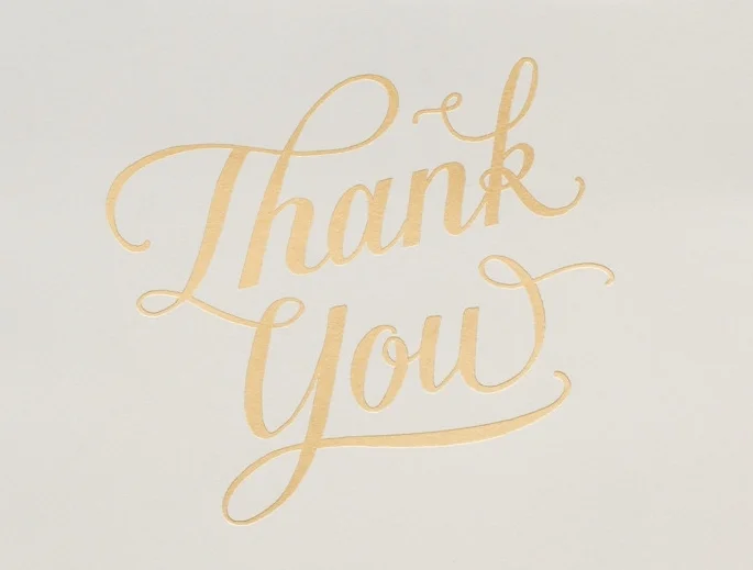 Cursive Thank You Card