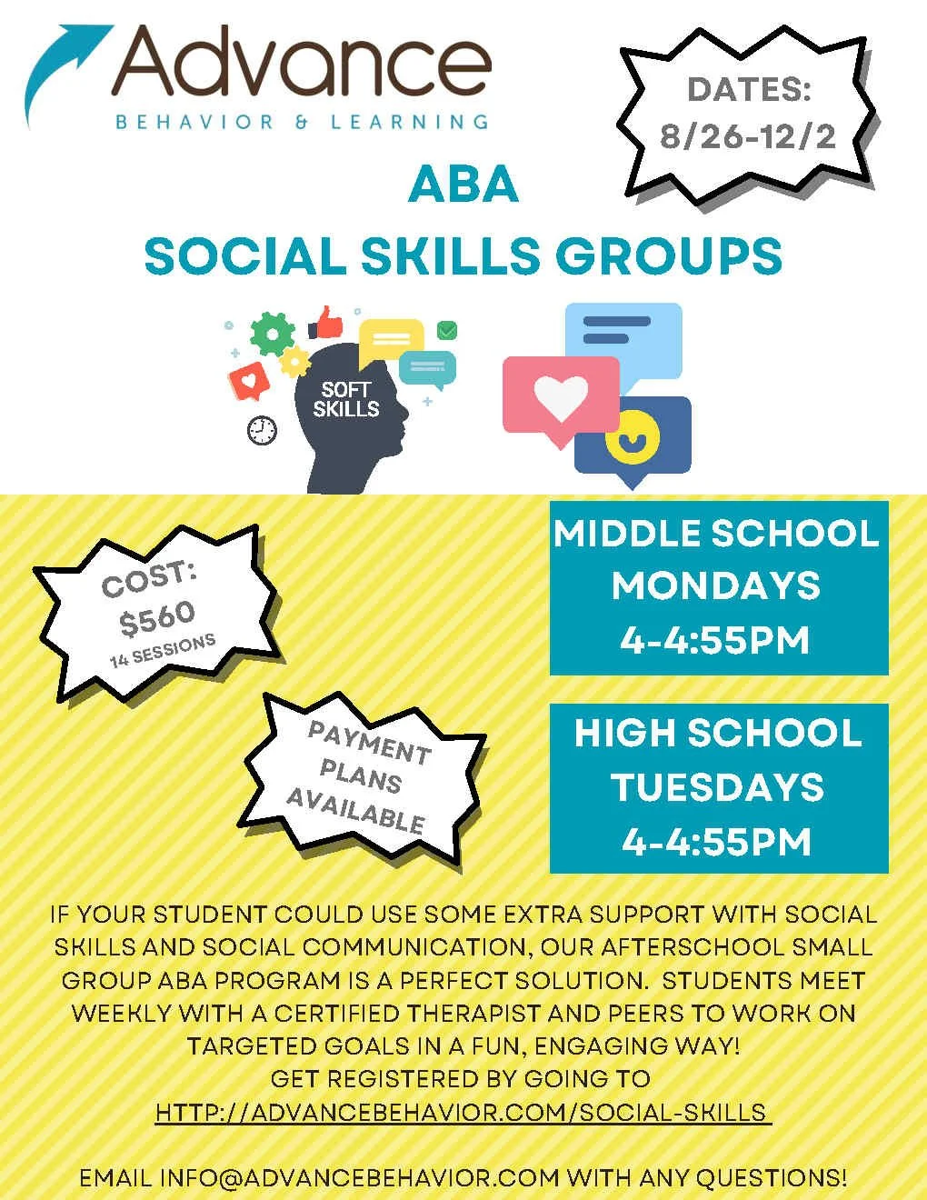 Middle High School Social Skills — Advance Behavior