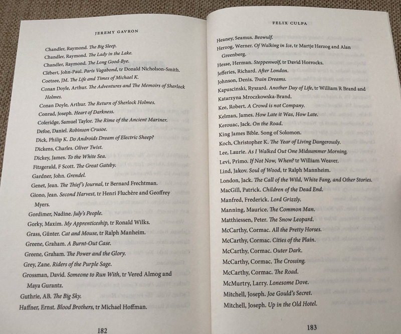 Felix Culpa by Jeremy Gavron — Lonesome Reader