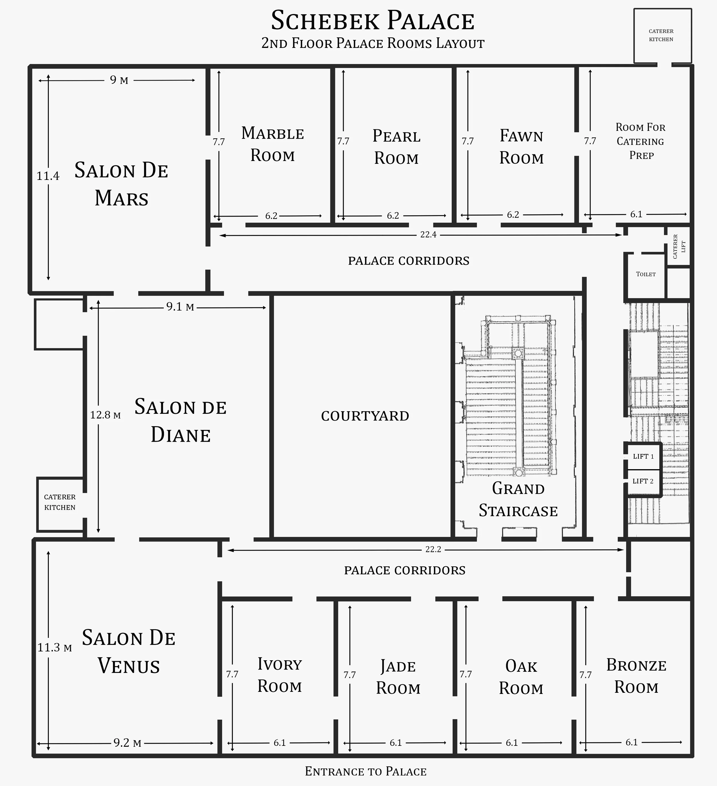 Seating Arrangements & Floor Plan — The Schebek Palace