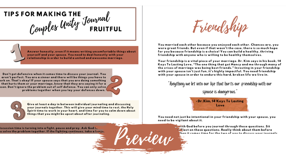 Couple's Unity Building Journal — Awesome Marriage — Marriage ...