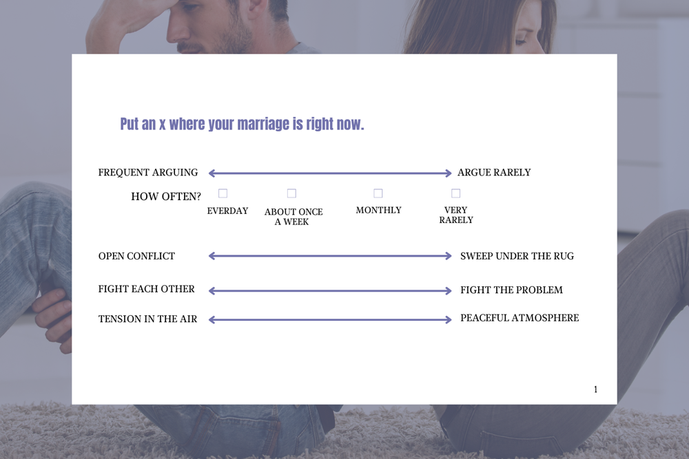 Conflict Solving Survey and Workbook — Awesome Marriage — Marriage ...