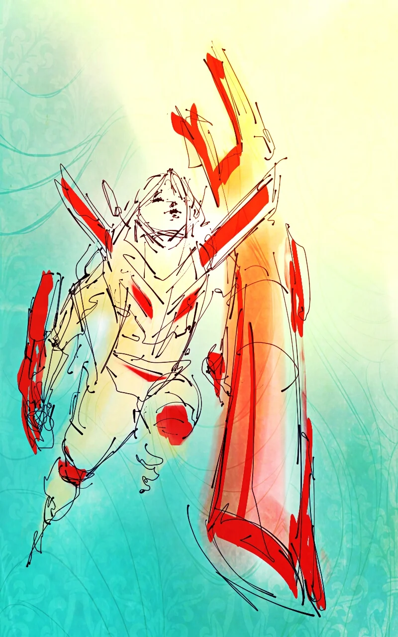 Sketching women in battle suits — nonshape