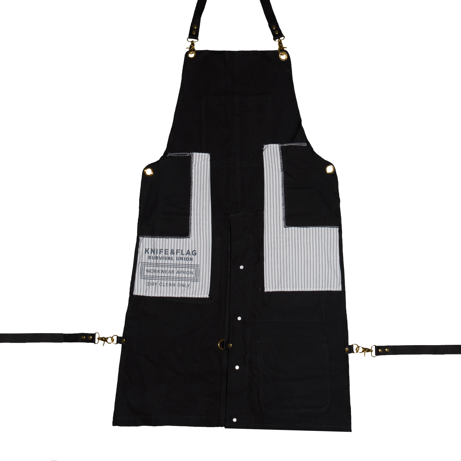 +SPLIT-LEG APRON: BLACK