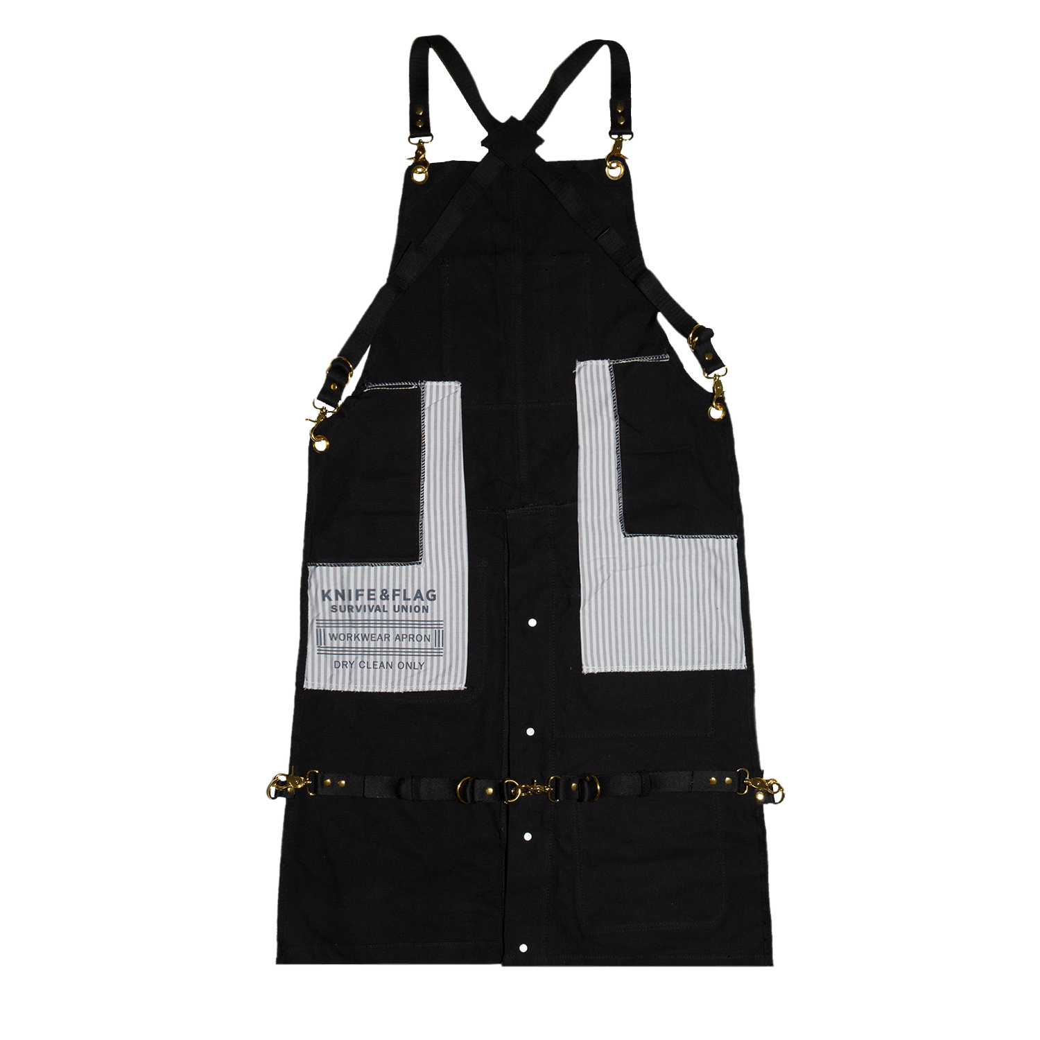 +SPLIT-LEG APRON: BLACK