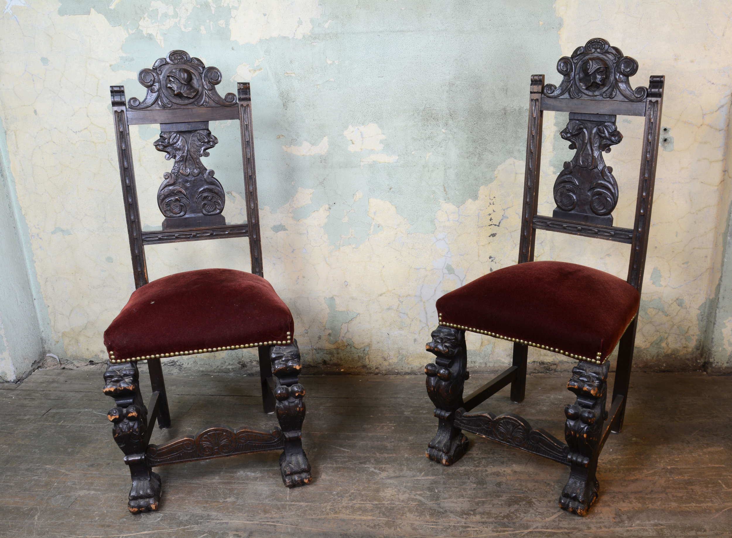 hand carved wood chairs — ARCHITECTURAL ANTIQUES