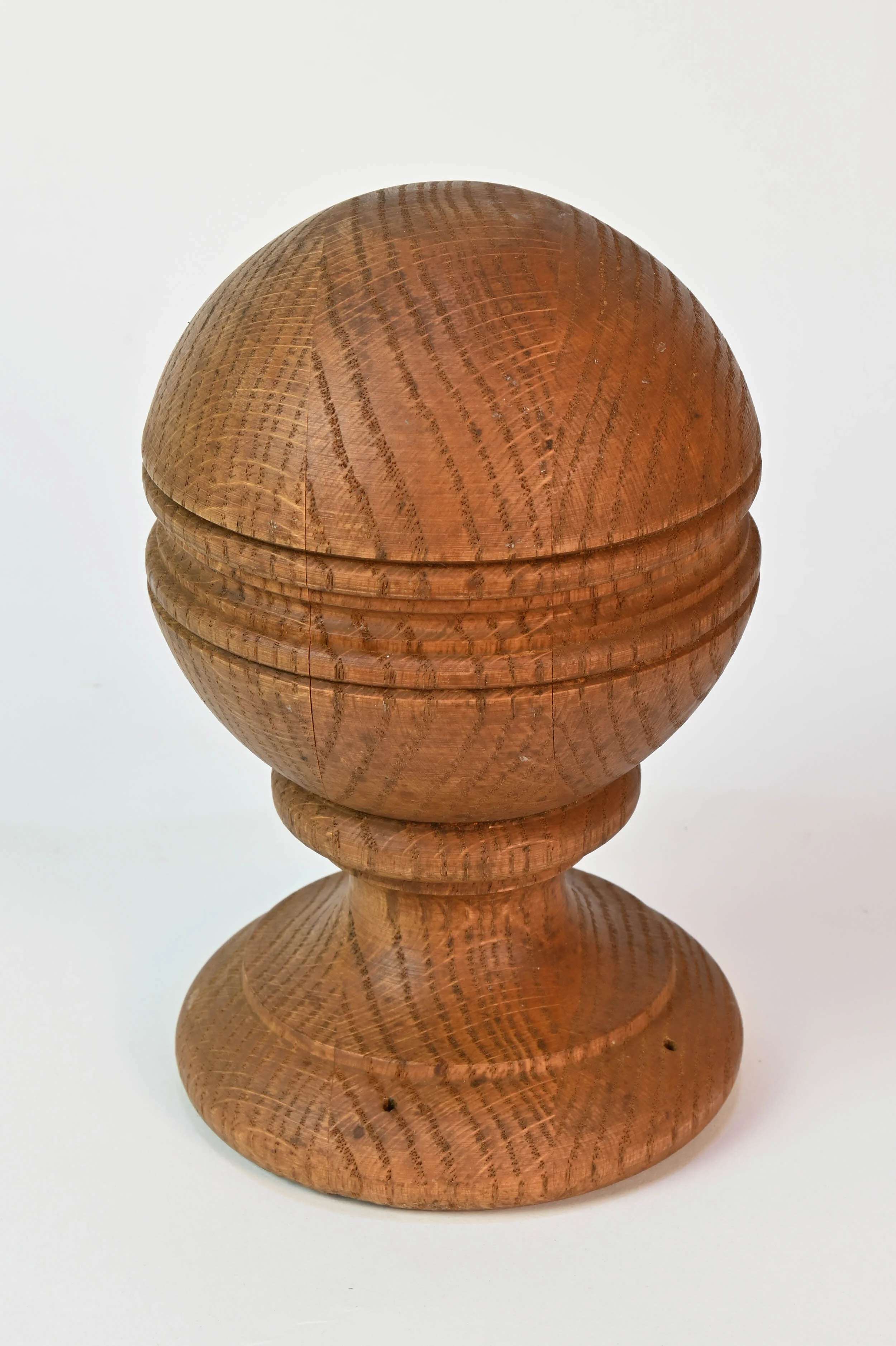 newel post turned oak balls — ARCHITECTURAL ANTIQUES