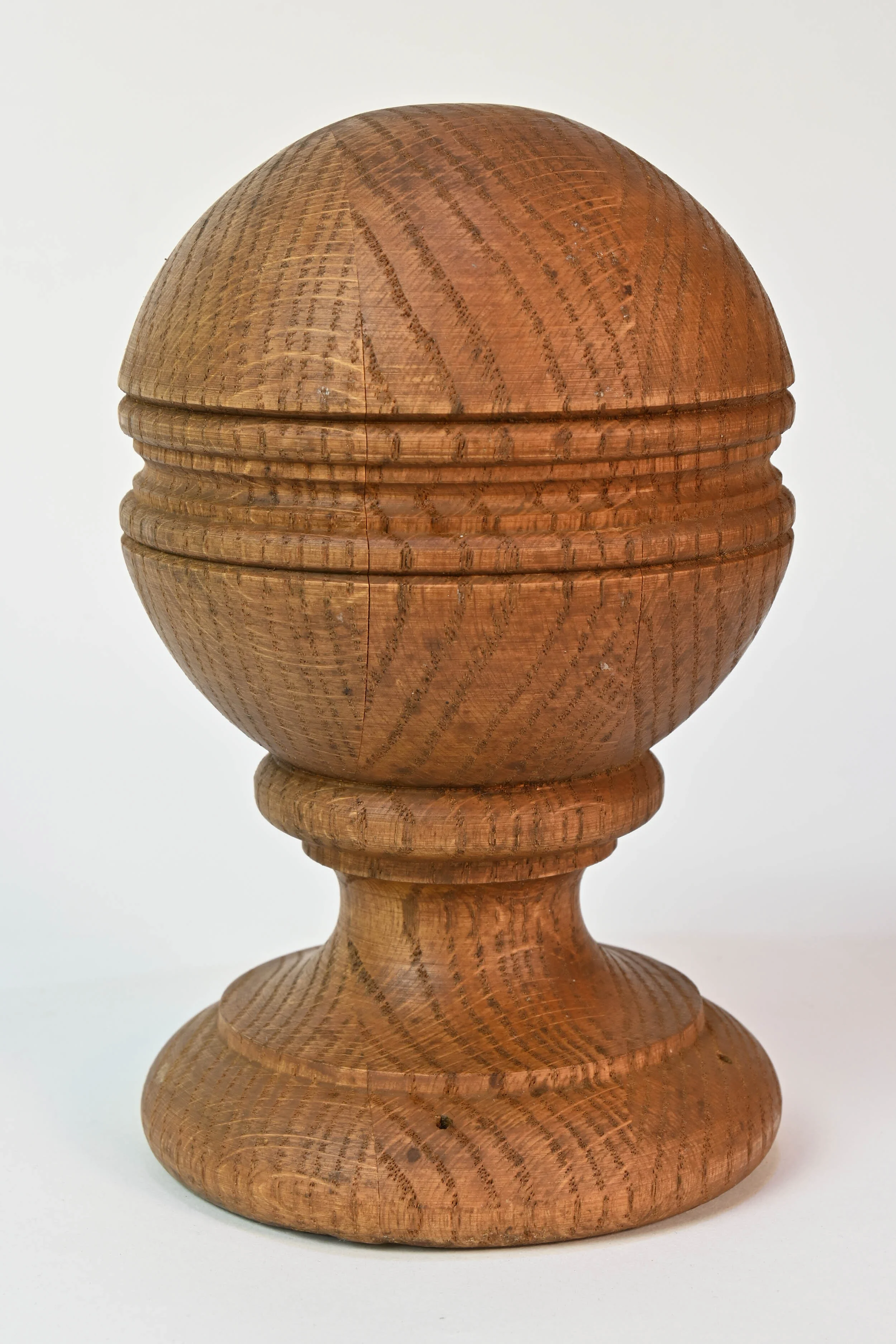 newel post turned oak balls — ARCHITECTURAL ANTIQUES