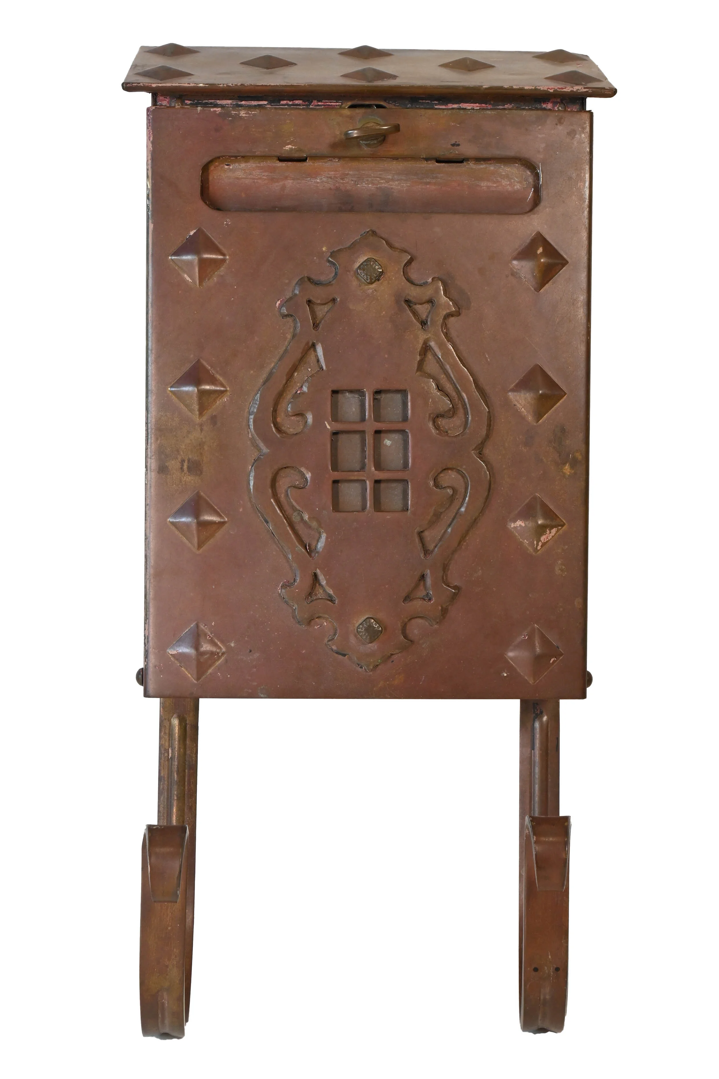 letter box with periodical & paper caddie — ARCHITECTURAL ANTIQUES