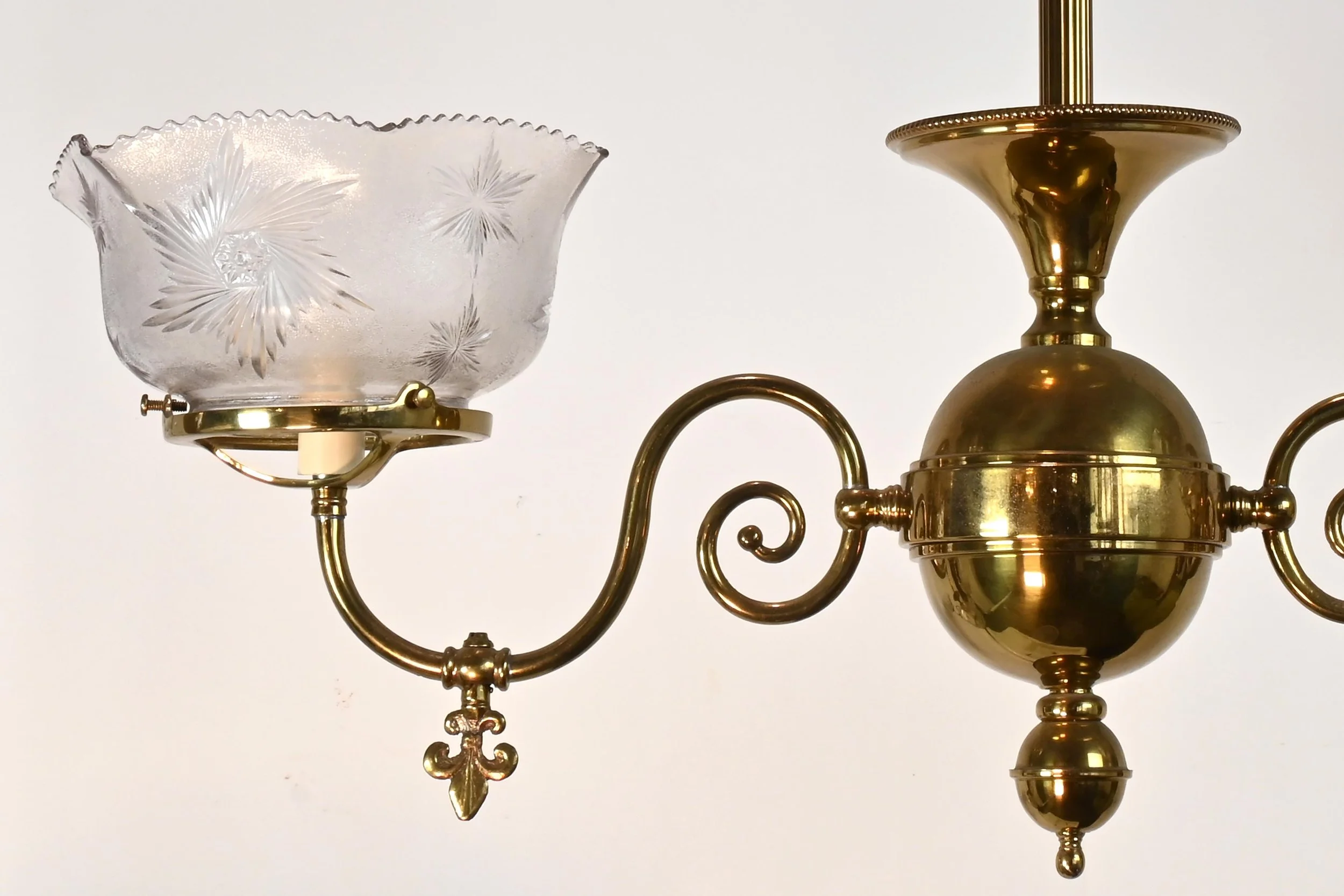 brass 2 light gas conversion re-creation — ARCHITECTURAL ANTIQUES