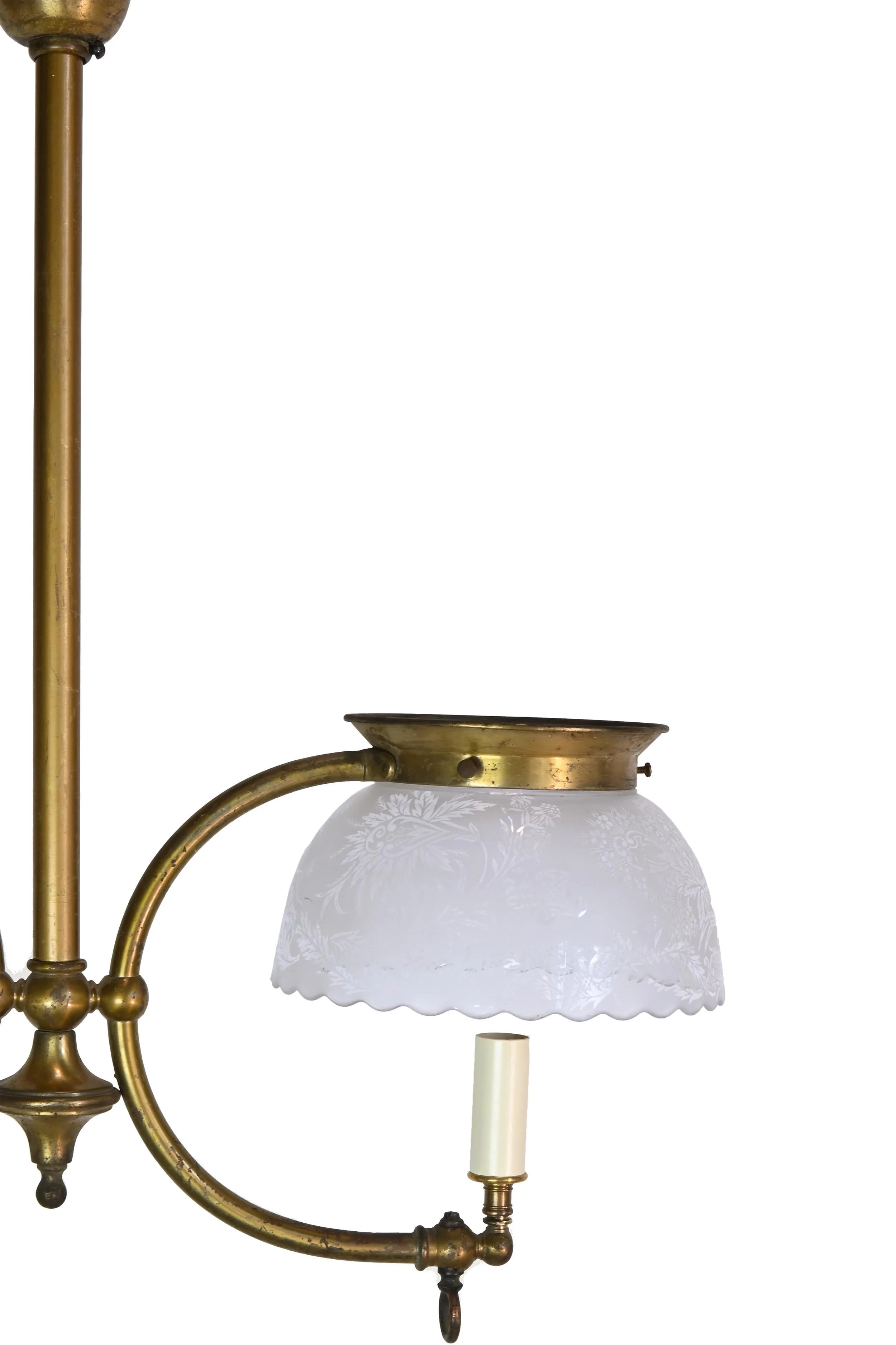 two light gas conversion with drop down shade — ARCHITECTURAL ANTIQUES