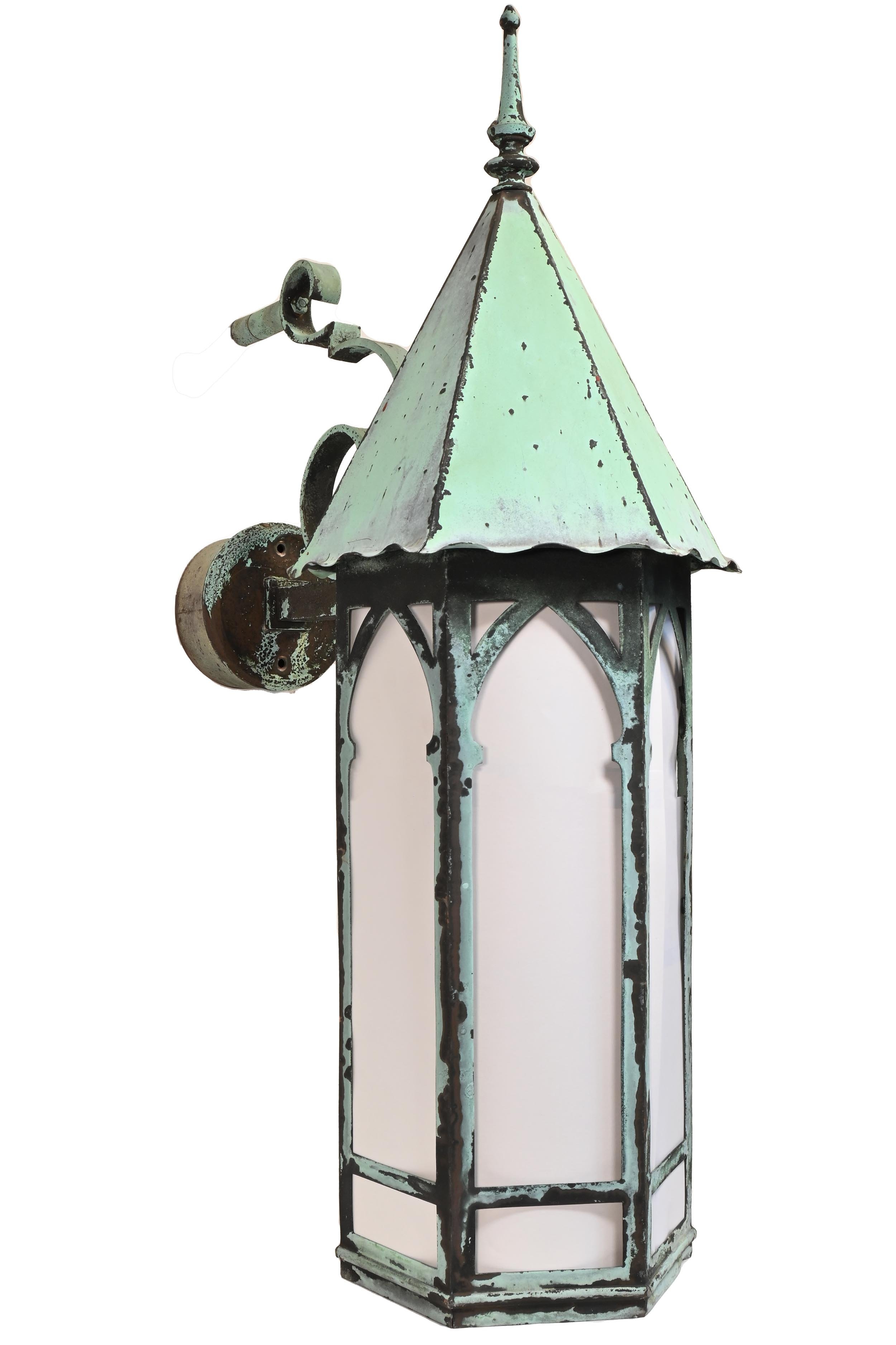 30 inch tall gothic copper steeple top entrance sconce — ARCHITECTURAL ...