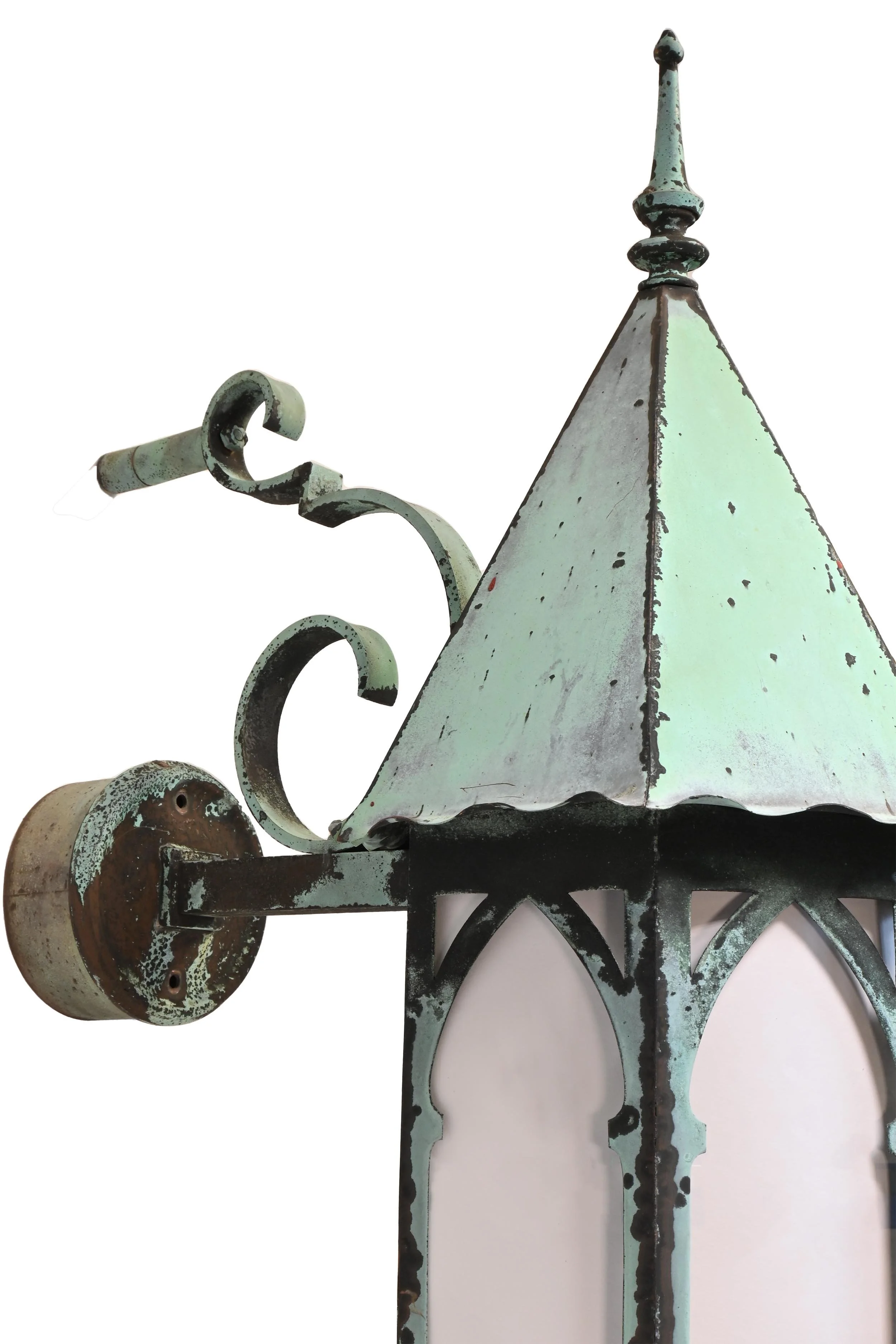 30 inch tall gothic copper steeple top entrance sconce — ARCHITECTURAL ...