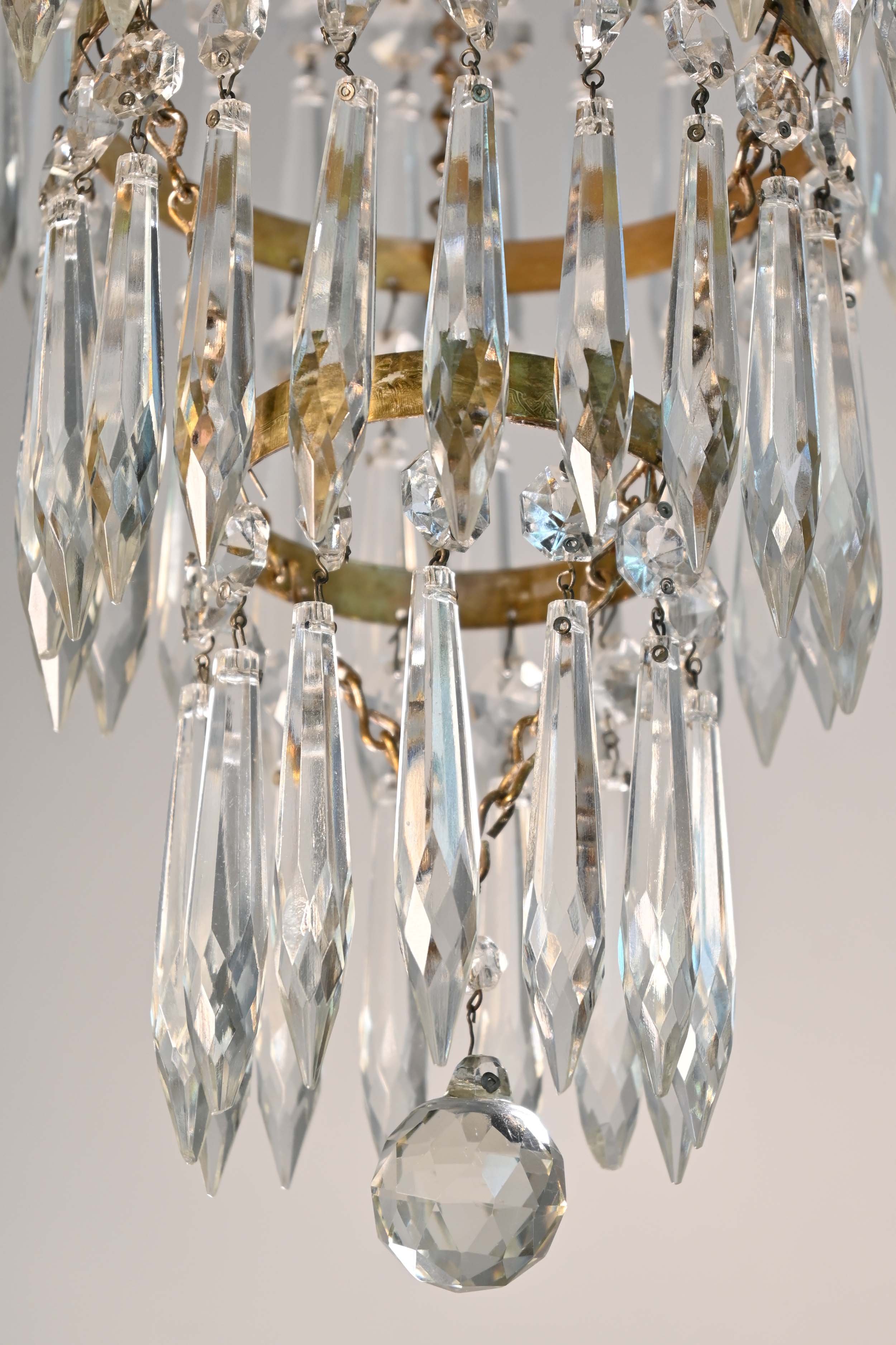 silver & crystal flush waterfall — ARCHITECTURAL ANTIQUES